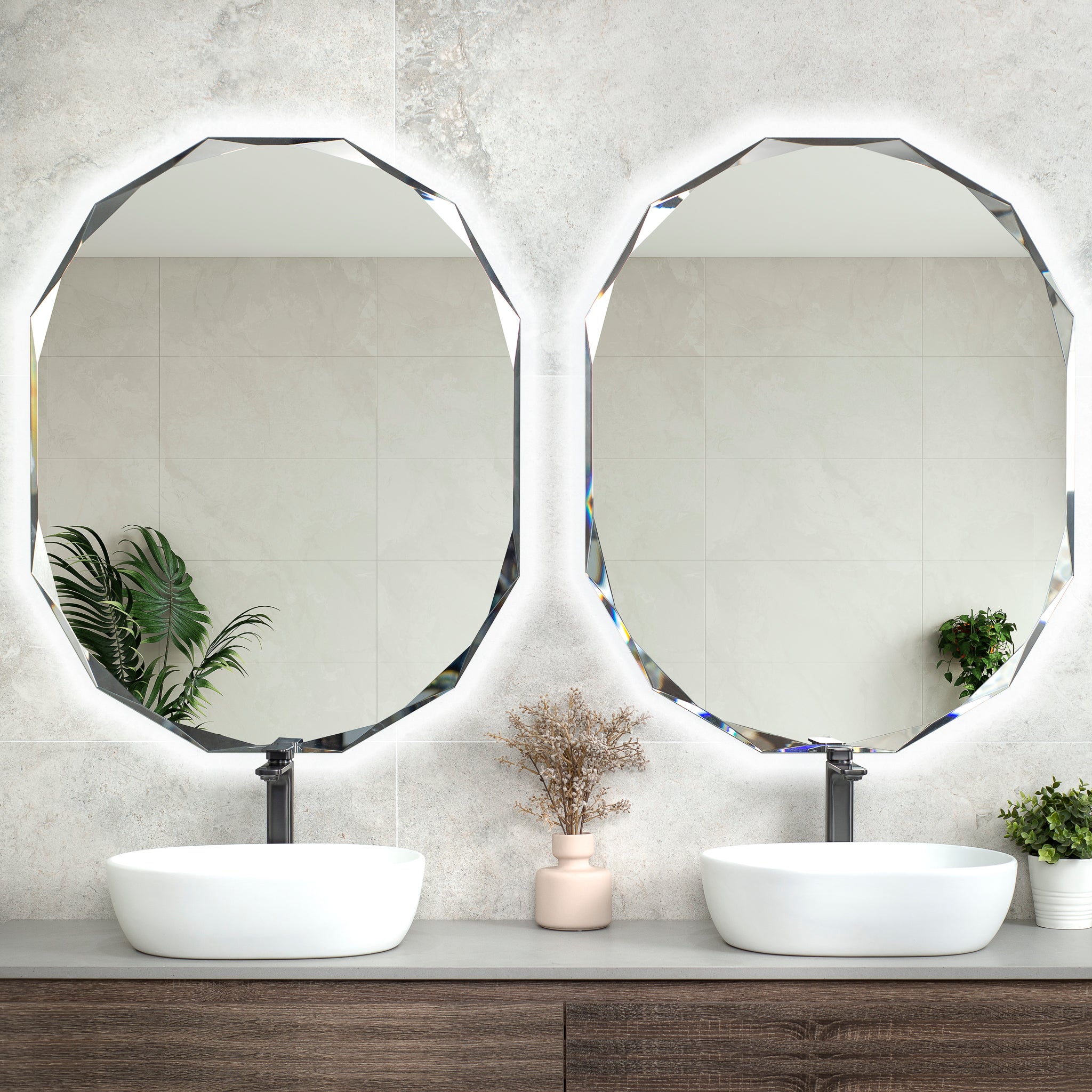 Jewelled Edge LED Mirrors – ATS Tiles & Bathrooms