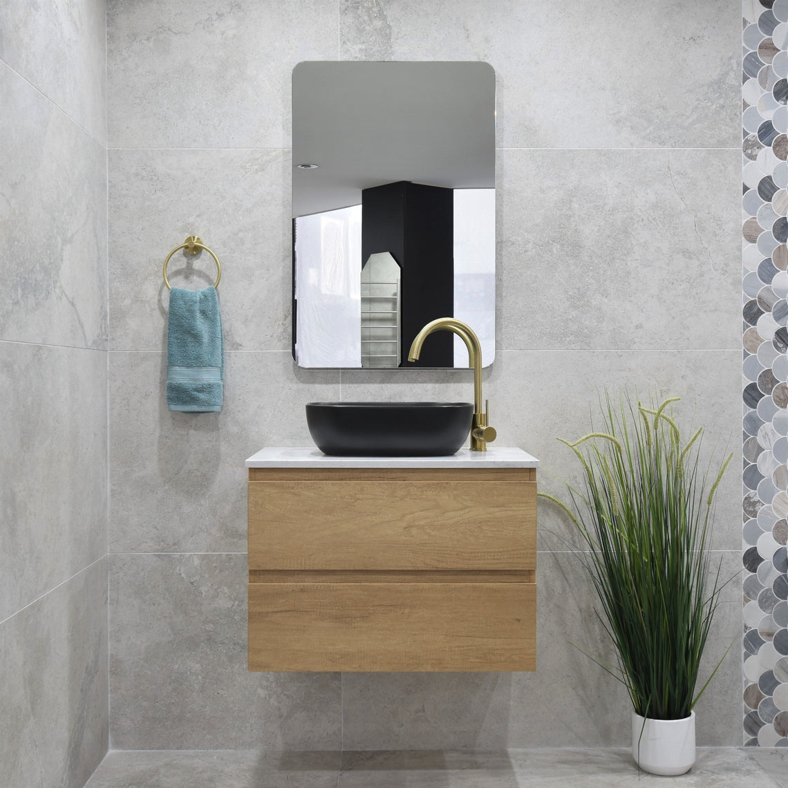 Vanities by Colour - Alba Oak Woodgrain — ATS Tiles & Bathrooms
